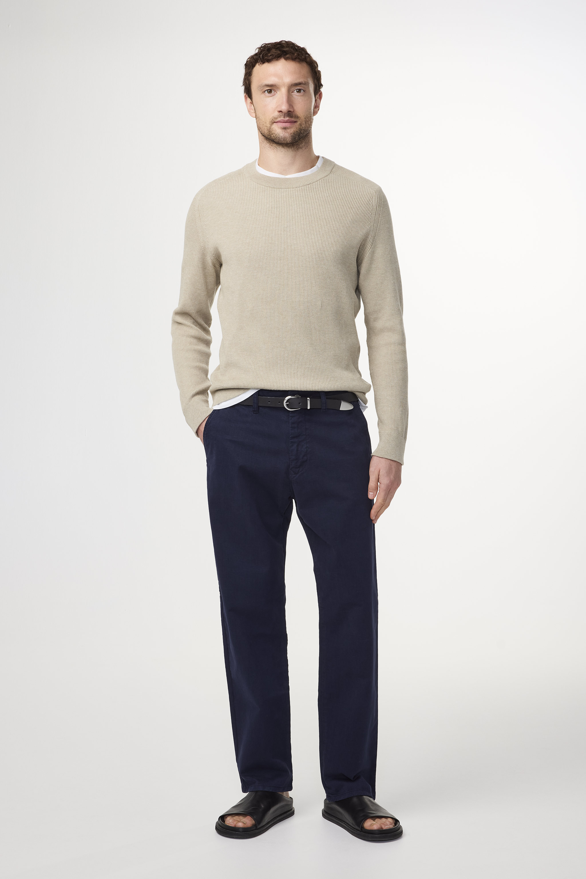 Kevin 6600 men's sweater - Khaki Beige - Buy online at NN.07®