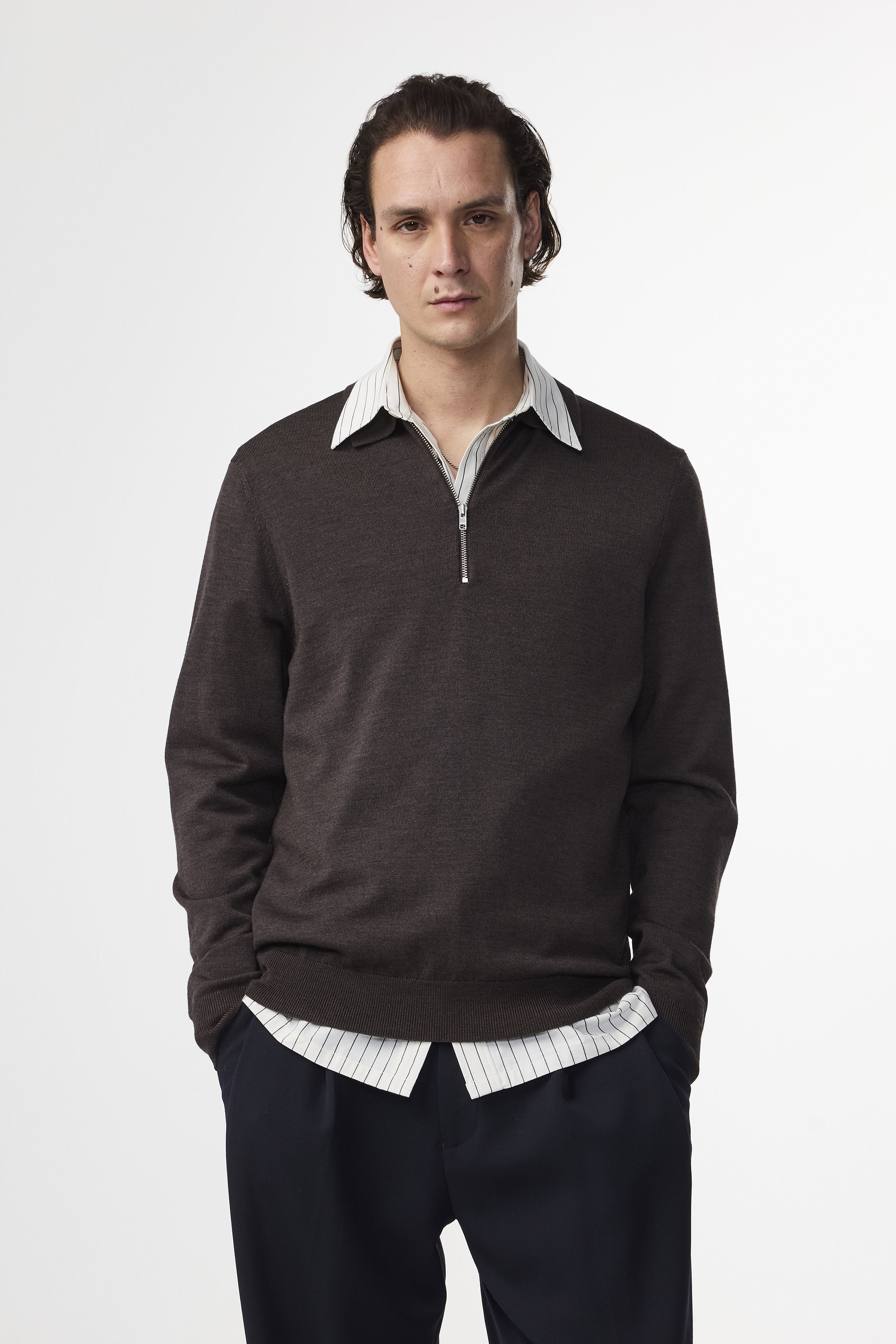 Sergio Zip Polo 6605 men's polo - Demitasse - Buy online at NN.07®